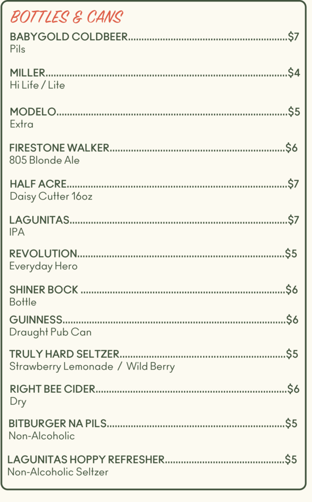 CLUB DRINKS - FITZGERALDS