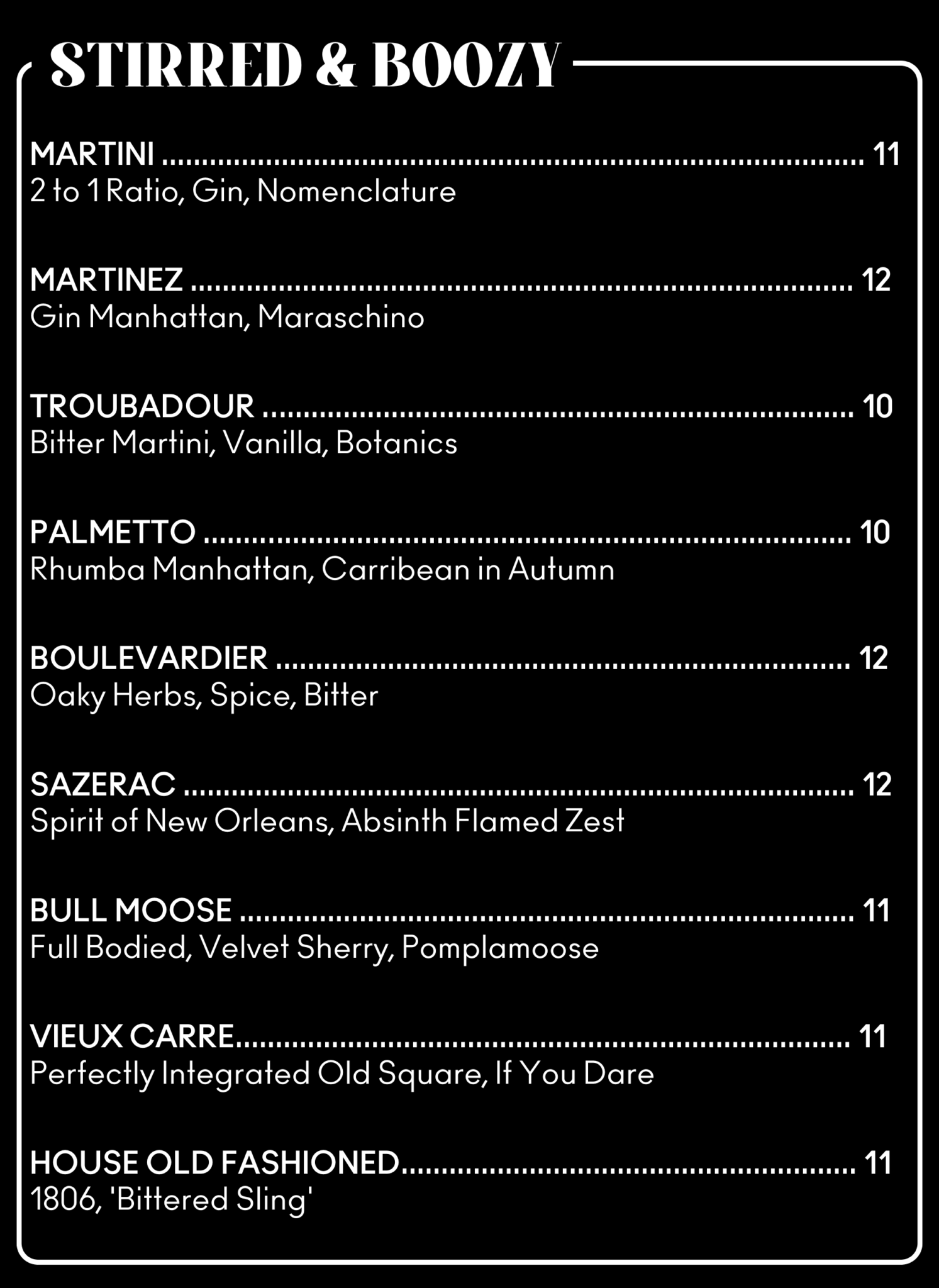 SIDEBAR MENU - FITZGERALDS
