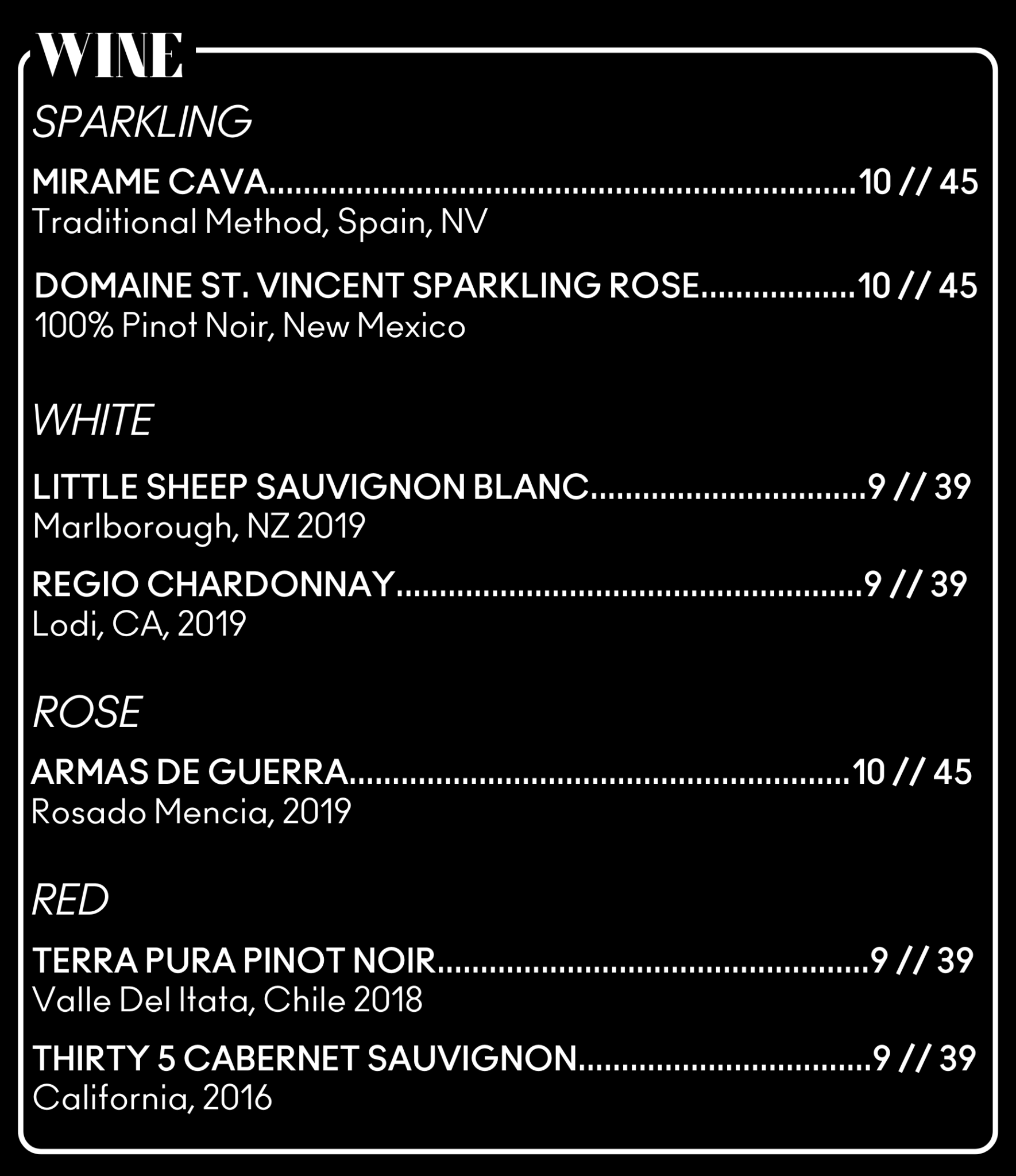 SIDEBAR MENU - FITZGERALDS